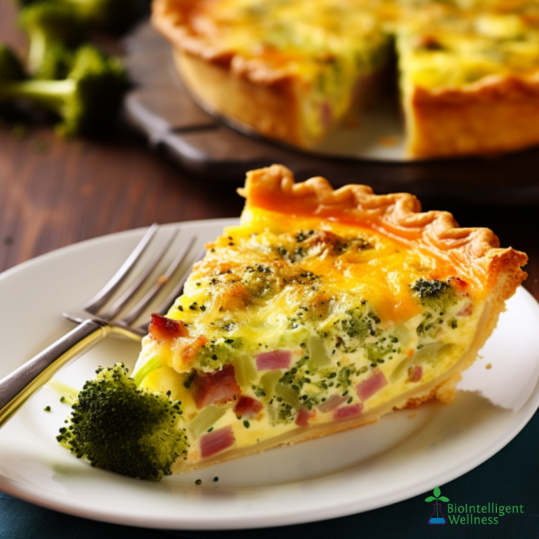 Broccoli Cheese and Ham Quiche - BioIntelligent Wellness